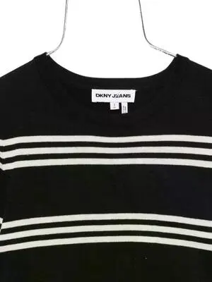 Dkny Striped Elbow-sleeve Sweater