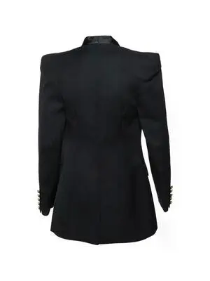 Balmain Satin-trim Open-front Blazer - Black