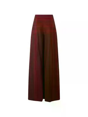 Alberta Ferretti Check-pattern Pleated Maxi Skirt