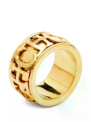 Carolina Herrera Tone Logo Pattern Band Ring