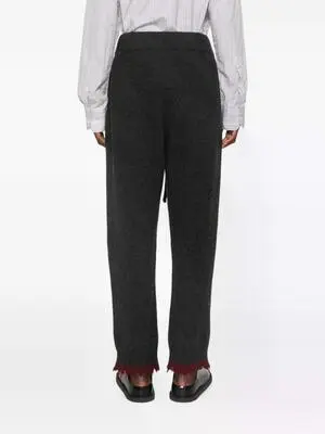 UMA WANG Drawstring Frayed-hem Tapered Trousers