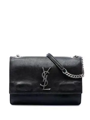 Saint Laurent Calfskin Monogram Sunset Crossbody Bag - Black