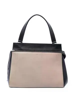Celine Medium Bicolor Leather Handbag - Black
