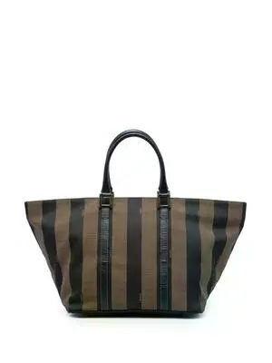 Fendi Pequin Canvas Tote Bag