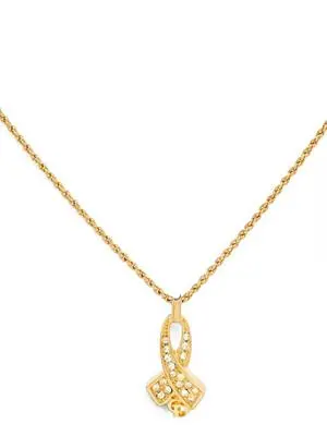Dior Crystal Ribbon Cd Pendant Necklace