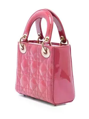 Dior Patent Cannage Lady Satchel - Red