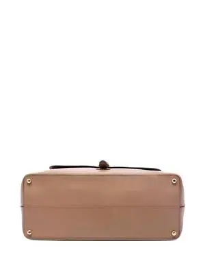 Burberry 2000-2017 Large Bonded Leather Saddle Handle Bag Satchel