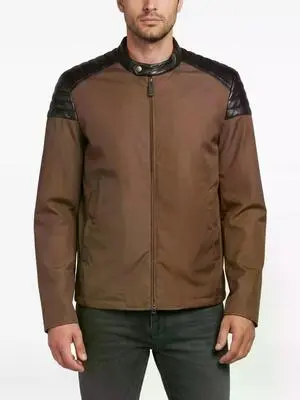 Gucci Band Collar Zip-up Jacket With Paneled And Quilted Finish