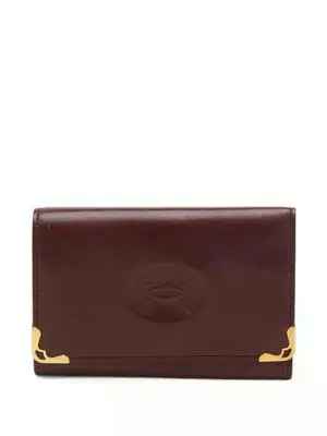 Cartier Burgundy Leather Embossed Logo Key Holder