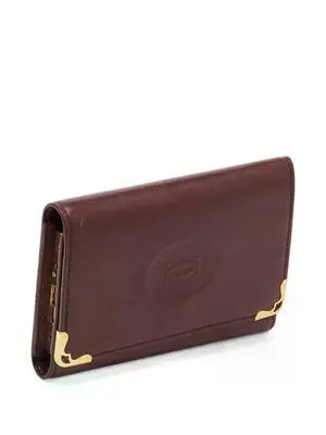 Cartier Burgundy Leather Embossed Logo Key Holder