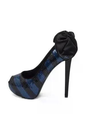 LOUIS VUITTON Sequin-embellished Peep-toe Sandals - Black