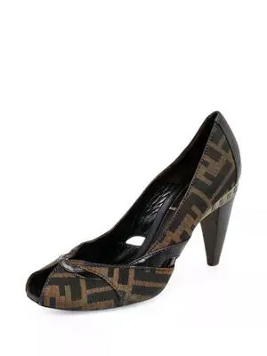 Fendi Zucca Peep-toe Pumps