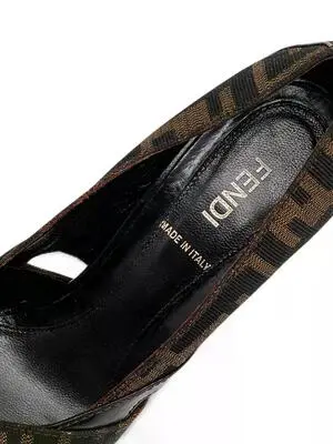 Fendi Zucca Peep-toe Pumps