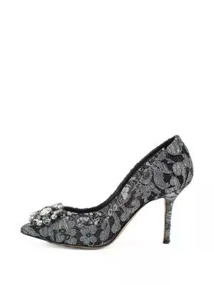 Dolce & Gabbana Bellucci Crystal-embellished Lace Stiletto Pumps