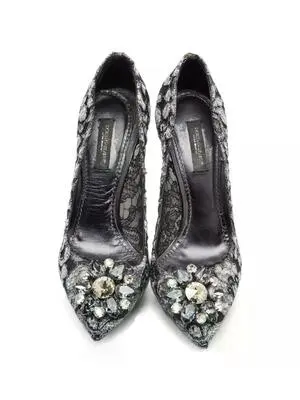 Dolce & Gabbana Bellucci Crystal-embellished Lace Stiletto Pumps