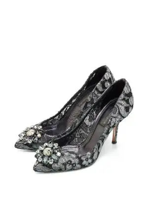 Dolce & Gabbana Bellucci Crystal-embellished Lace Stiletto Pumps