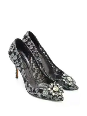 Dolce & Gabbana Bellucci Crystal-embellished Lace Stiletto Pumps