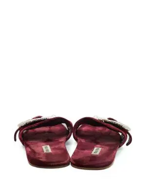 Miu Miu Velvet Buckle Strap Slip-on Sandals