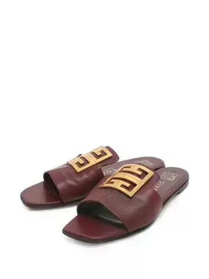Givenchy 4g Leather Slide Sandals