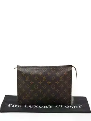 LOUIS VUITTON Monogram Canvas Toiletry Clutch Bag - Brown