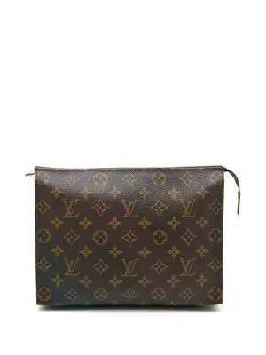 LOUIS VUITTON Monogram Canvas Toiletry Clutch Bag - Brown