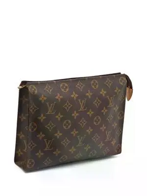 LOUIS VUITTON Monogram Canvas Toiletry Clutch Bag - Brown