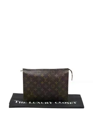 LOUIS VUITTON Monogram Canvas Toiletry Clutch Bag - Brown