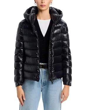 Herno Quilted Down Puffer Jacket With Hood - Black