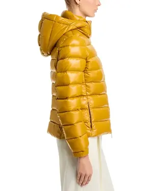 Herno Quilted Down Puffer Jacket With Hood - Yellow