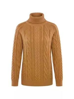 MOORER Cable-knit Roll-neck Sweater - Neutrals