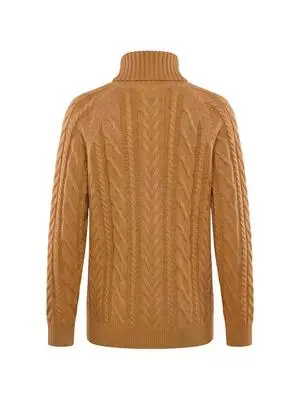 MOORER Cable-knit Roll-neck Sweater