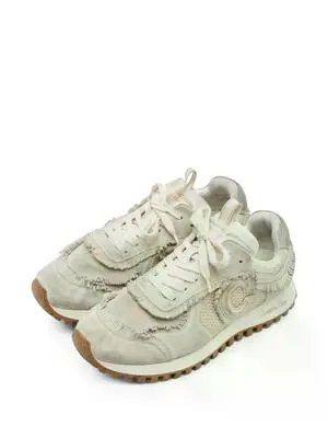 Dior Suede Fringed C Logo Sneakers - Neutrals