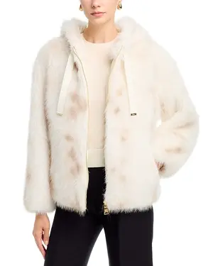 Herno Faux Fur Hooded Bomber Jacket