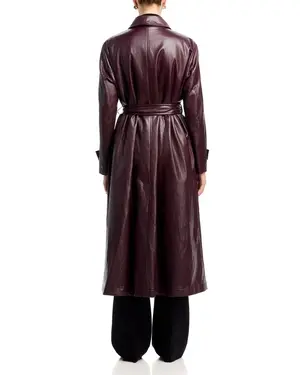 Herno Belted Faux Leather Trench Coat