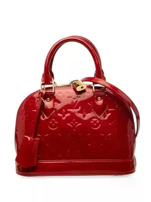LOUIS VUITTON 2013 Monogram Vernis Alma Bb Satchel - Red