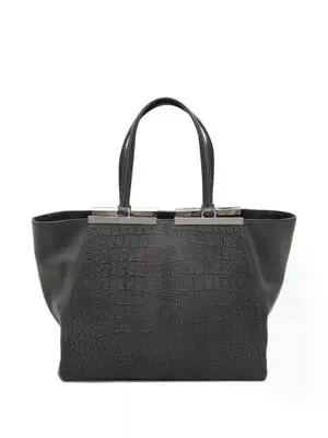 Fendi 2014 Large 3jours Croc-embossed Tote Bag