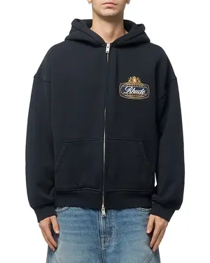 R H U D E Safari Logo Graphic Zip Hoodie - Black