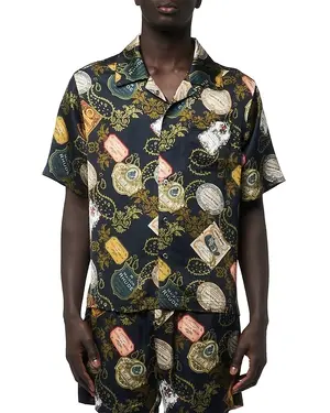 R H U D E Bandana Pattern Woven Shirt - Black/multi