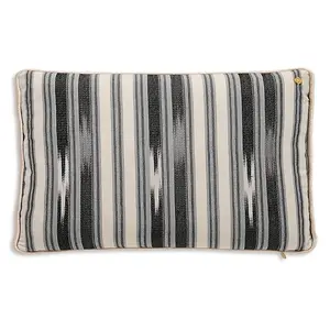 KUTNIA Kutnu Medium Ikat Throw Pillow - Cream/black
