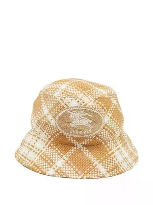 Burberry Knight Stamp Raffia-effect Bucket Hat - Neutrals