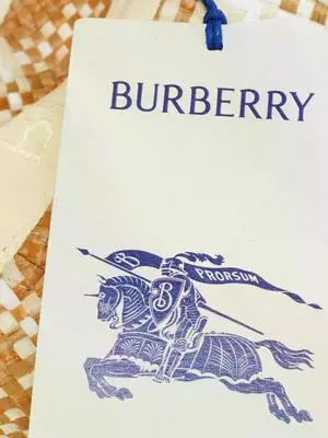Burberry Knight Stamp Raffia-effect Bucket Hat