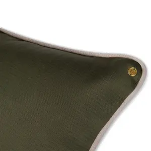 KUTNIA Silk Road Solid Kutnu Pillow - Deep Olive