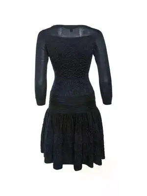 LOUIS VUITTON Crinkled Silk Drop Waist Mini Dress