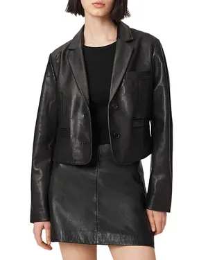 ALLSAINTS Apton Leather Blazer - Black