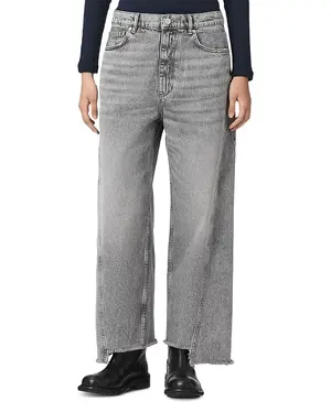 ALLSAINTS Fox Mid Rise Step Hem Jeans - Washed Grey