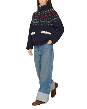 Sea Preston Sherpa Lined Cardigan Jacket
