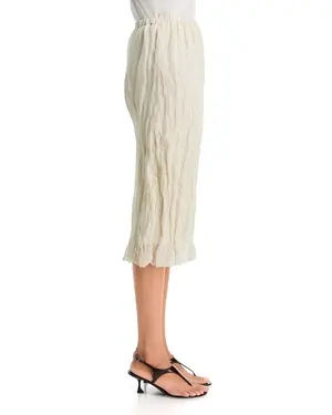 RÓHE Textured Cotton Blend Midi Skirt - Cream