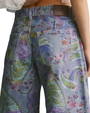 Free People Alter Ego Printed Wide Leg Jeans