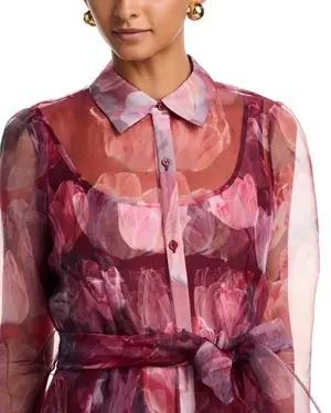 MILLY Printed Midi Shirt Dress