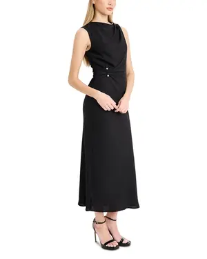Maggy London Sleeveless Hardware Midi Dress